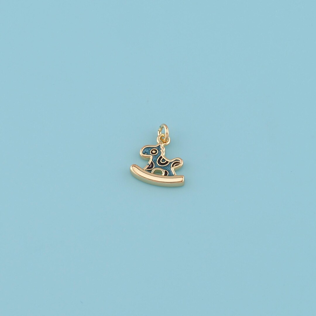 18K Gold Filled Enamel Trojan Horse Pendant,trojan Horse Charm Necklace ...