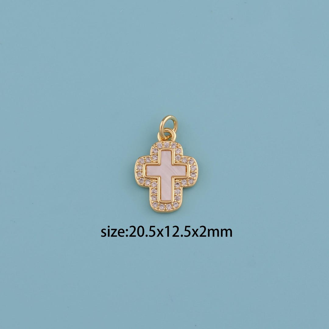 18K Gold Filled Enamel Cross Charm Pendant,special Spiritual Present ...