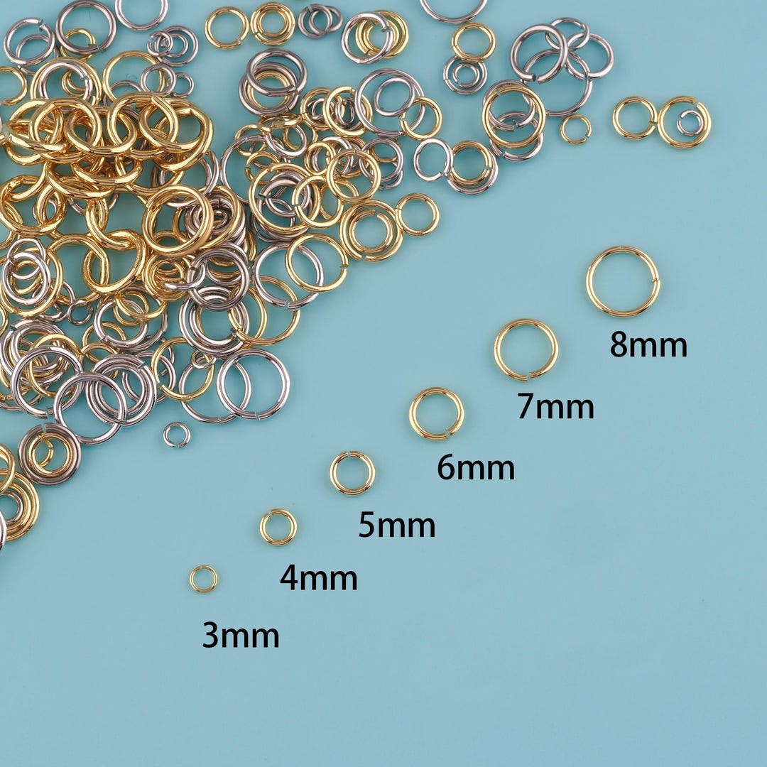100pcs 18K Gold Jump Rings,dainty O Shaped Open Jump Rings Bulk,gold ...