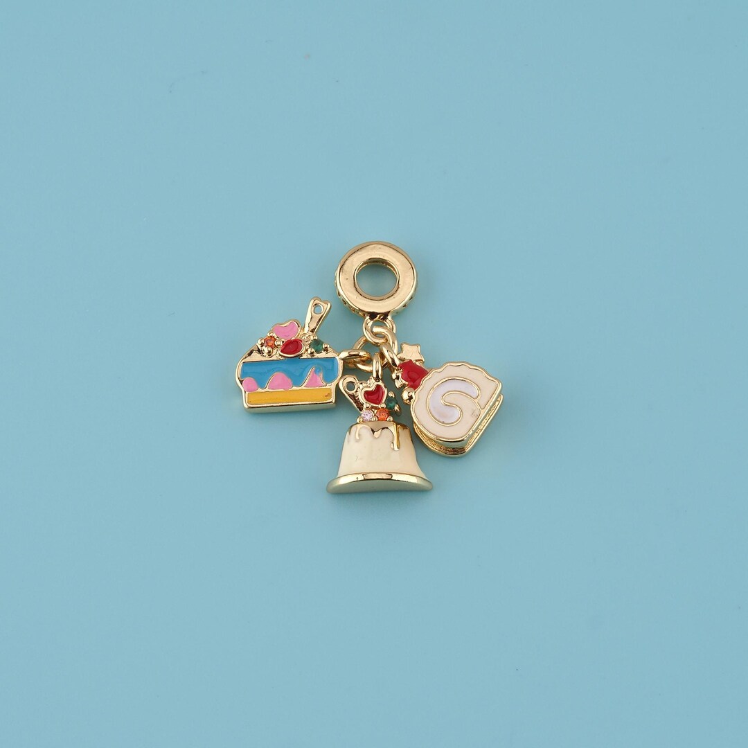 18K Gold Filled Enamel Cake Pendant,cake Pendant,cake Charm,gift for ...