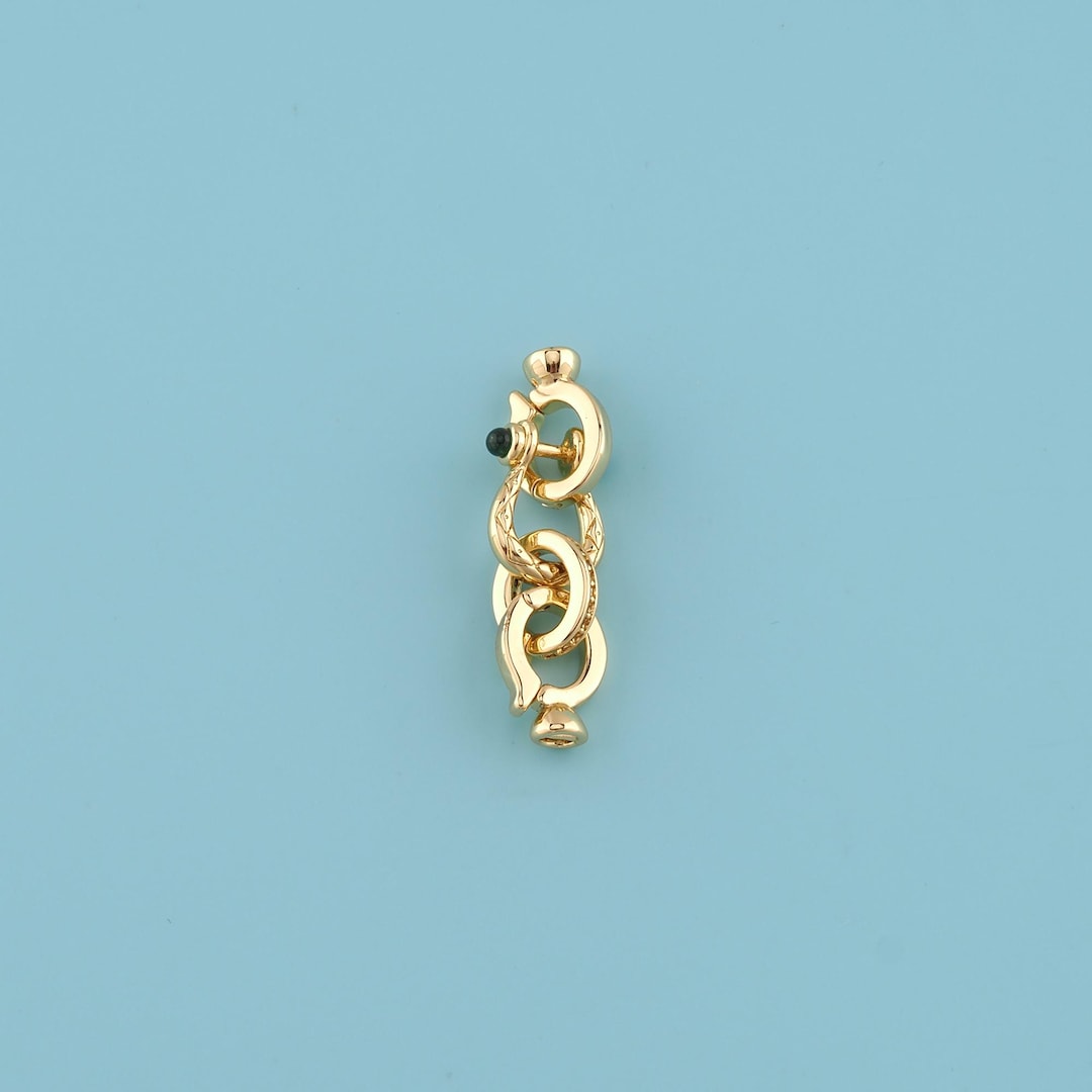 18K Gold Filled CZ Geometry Connector Clasp,carabiner Clasp,spring ...