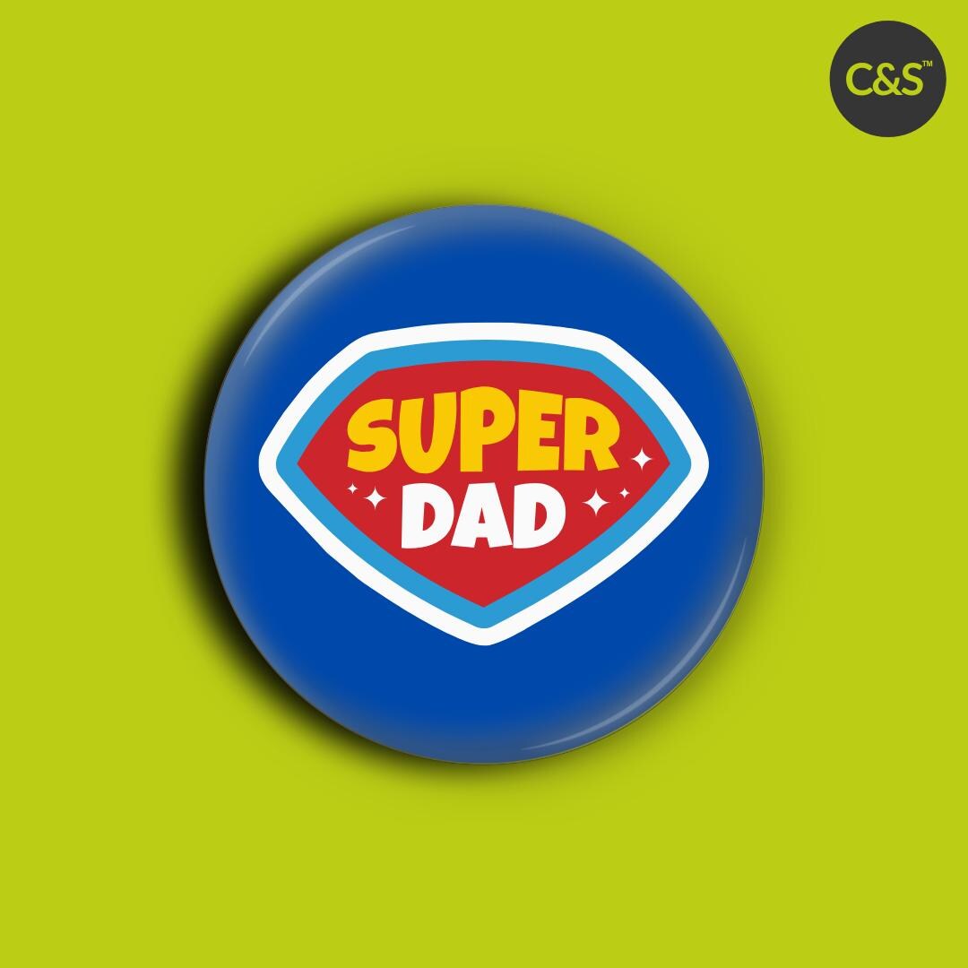 Custom Super Dad Button Pin | Fathers Day Pin Button | Custom Pin Back ...