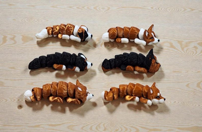 Articulated Dog Toy – Flexible 3D Printed Puppy Figure – Fidget Desk ...