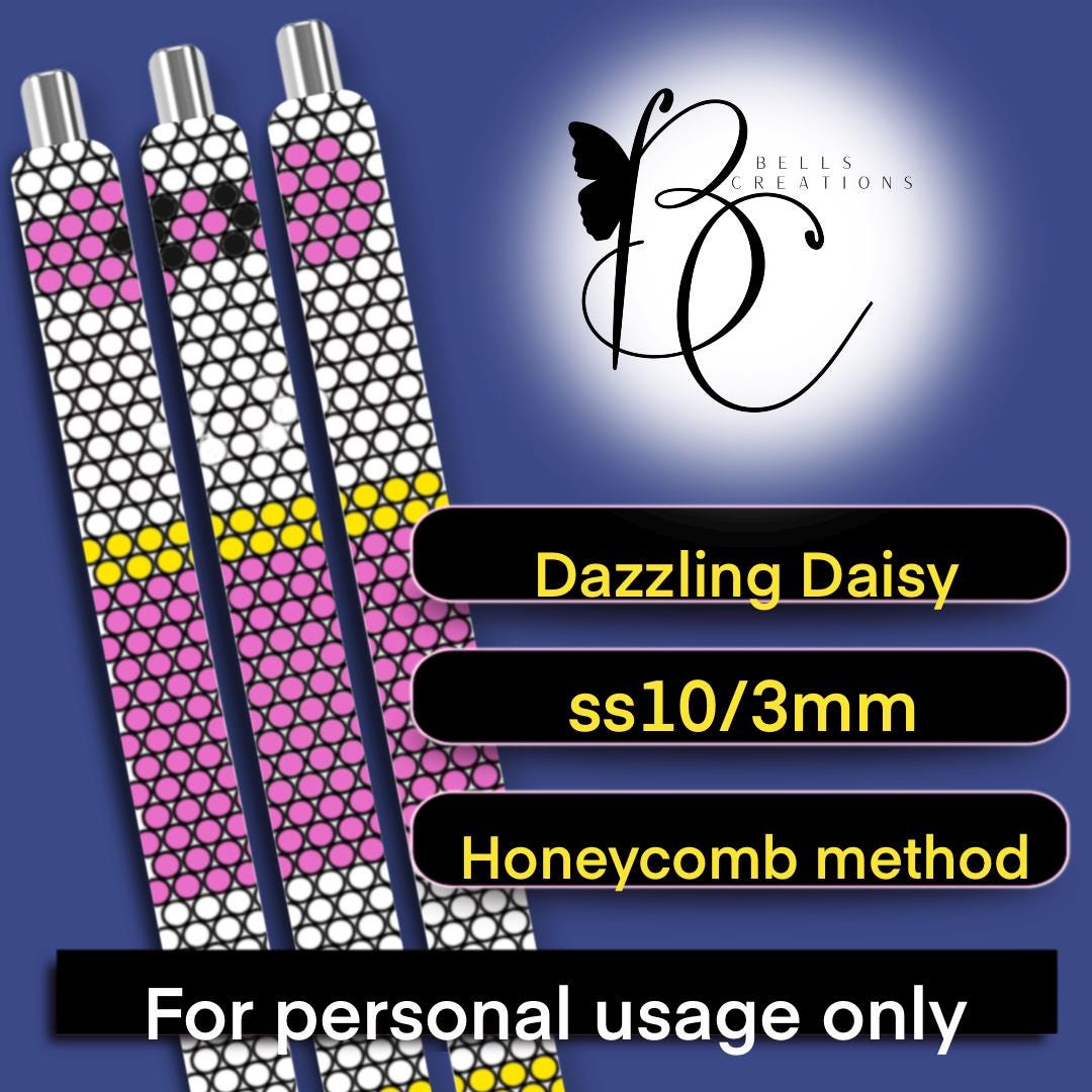 Rhinestone Pen Template, Dazzling Daisy, Rhinestone Pattern, Digital ...