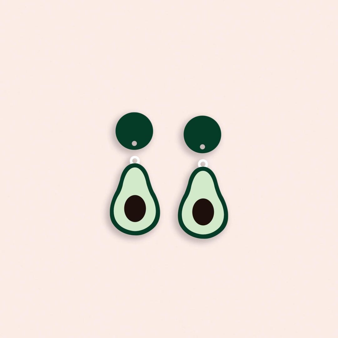 Avocado Earrings Laser Cut Digital File - Etsy