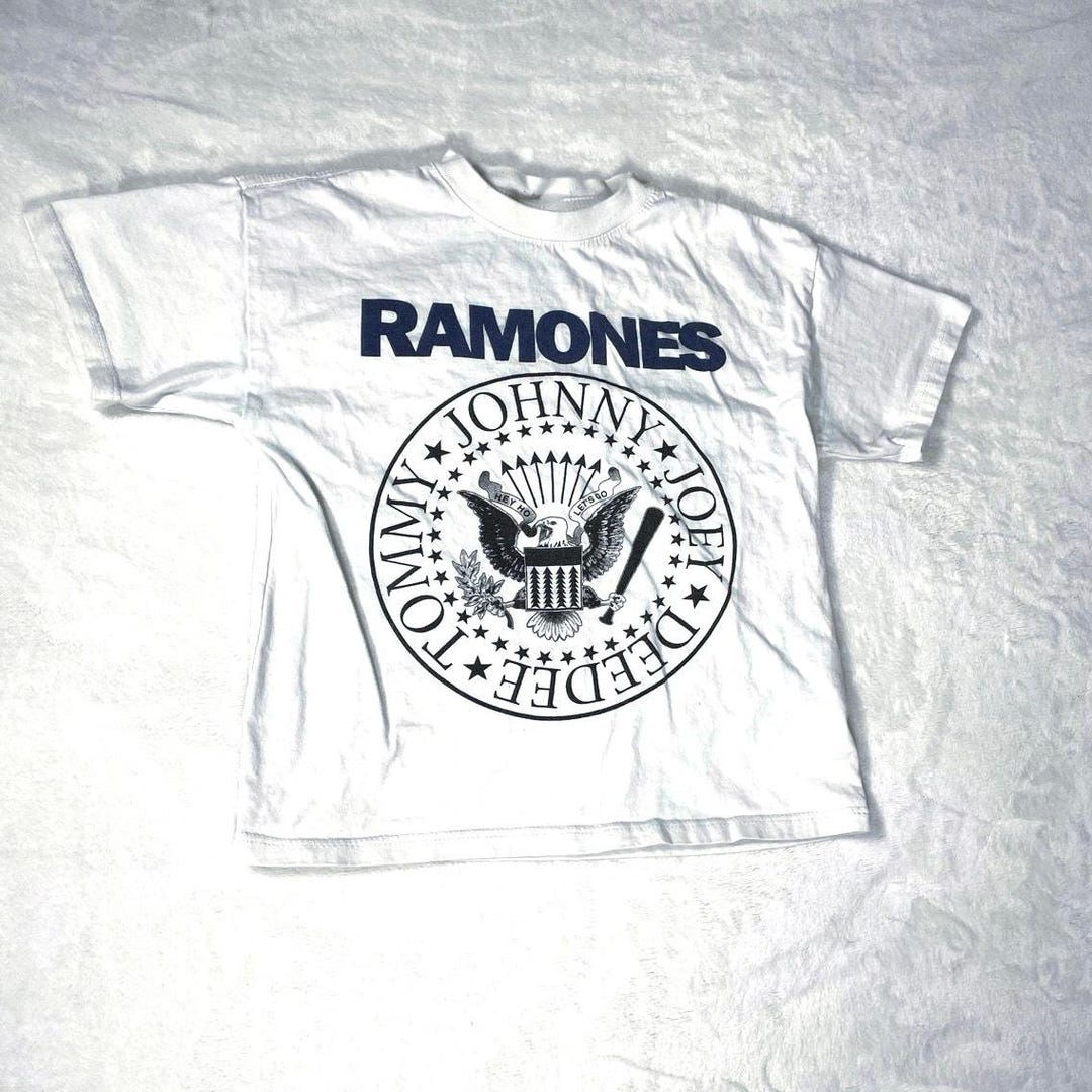 Ramones Kids Cropped T Shirt White Size 4 Band Tee - Etsy