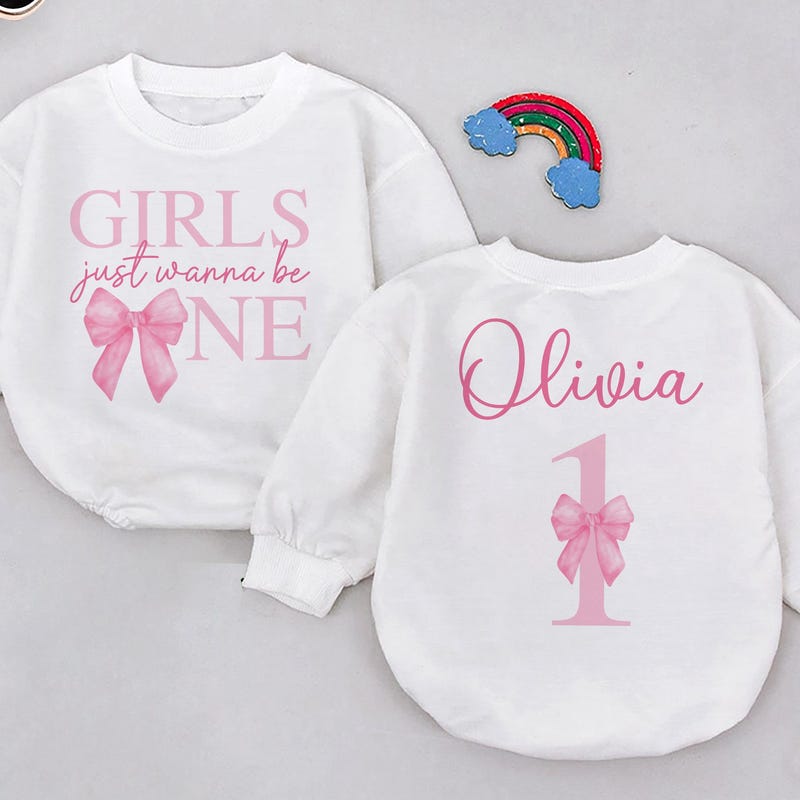 Romper One Pink Bow Theme - Etsy