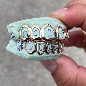 Open Face Window Grillz Single & Full Mouth Caps— Handmade Grillz in ...