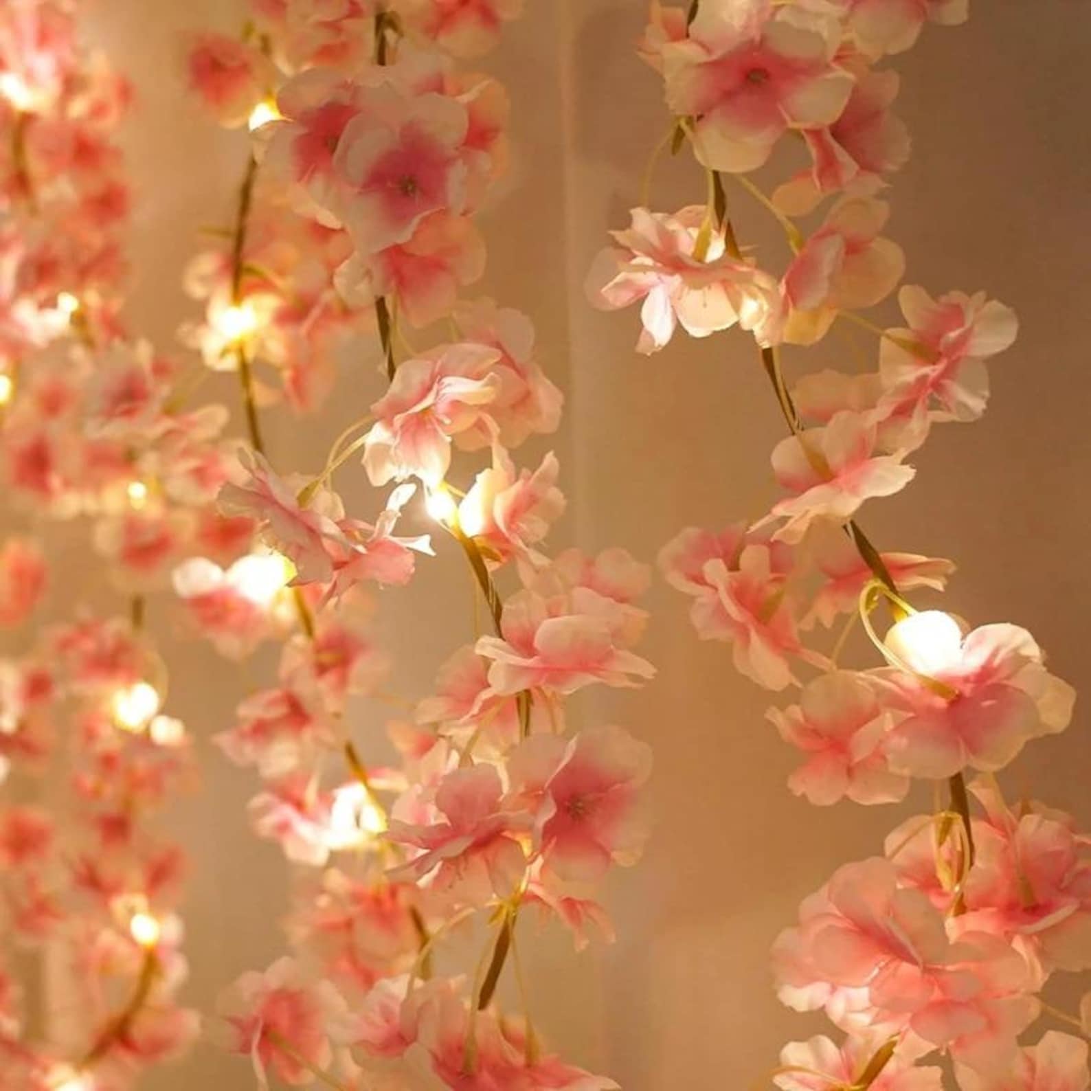 180CM Sakura Flower Vine, Artificial Cherry Blossom Garland for Wedding ...