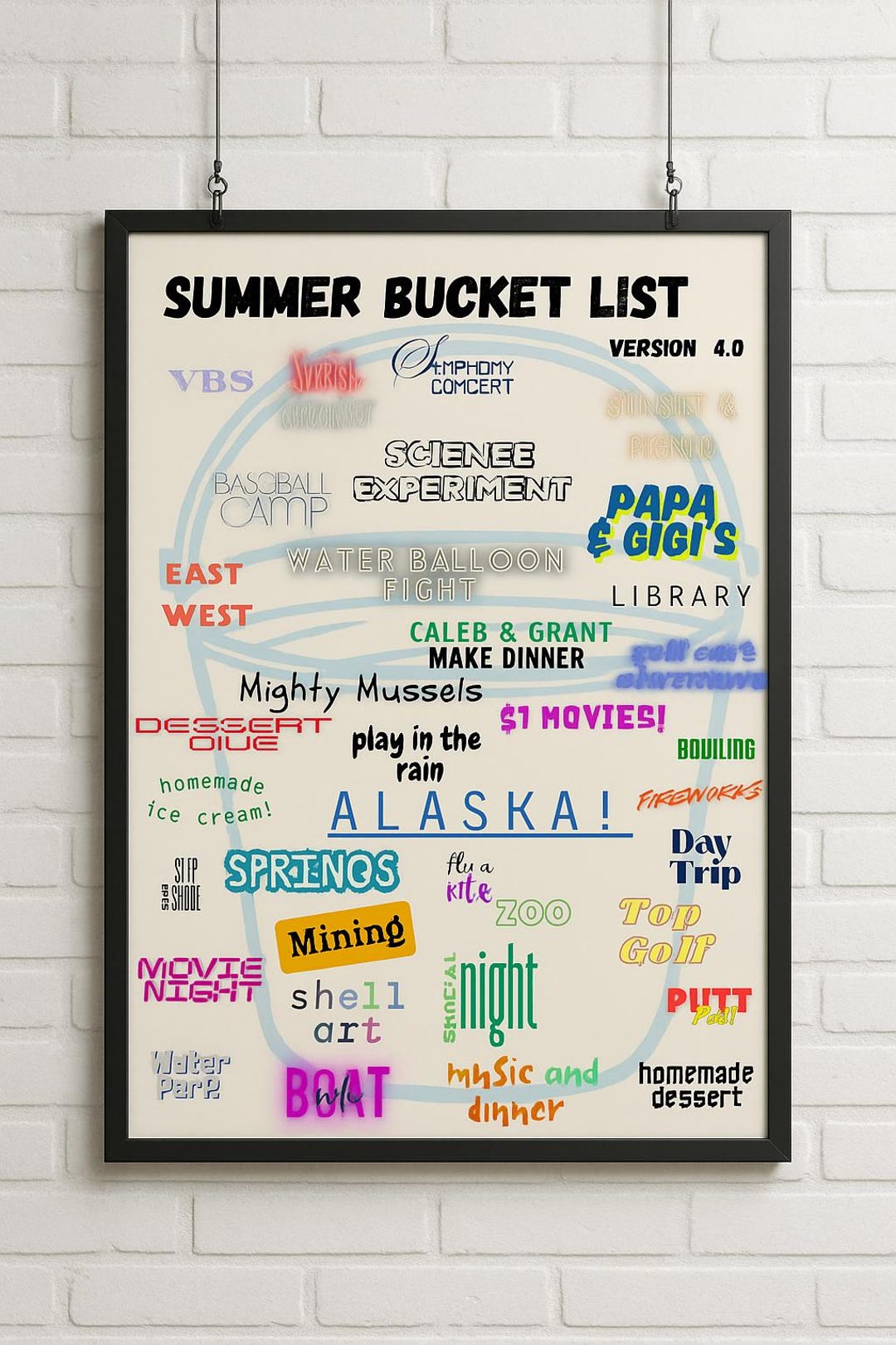 Summer Bucket List- Editable - Etsy