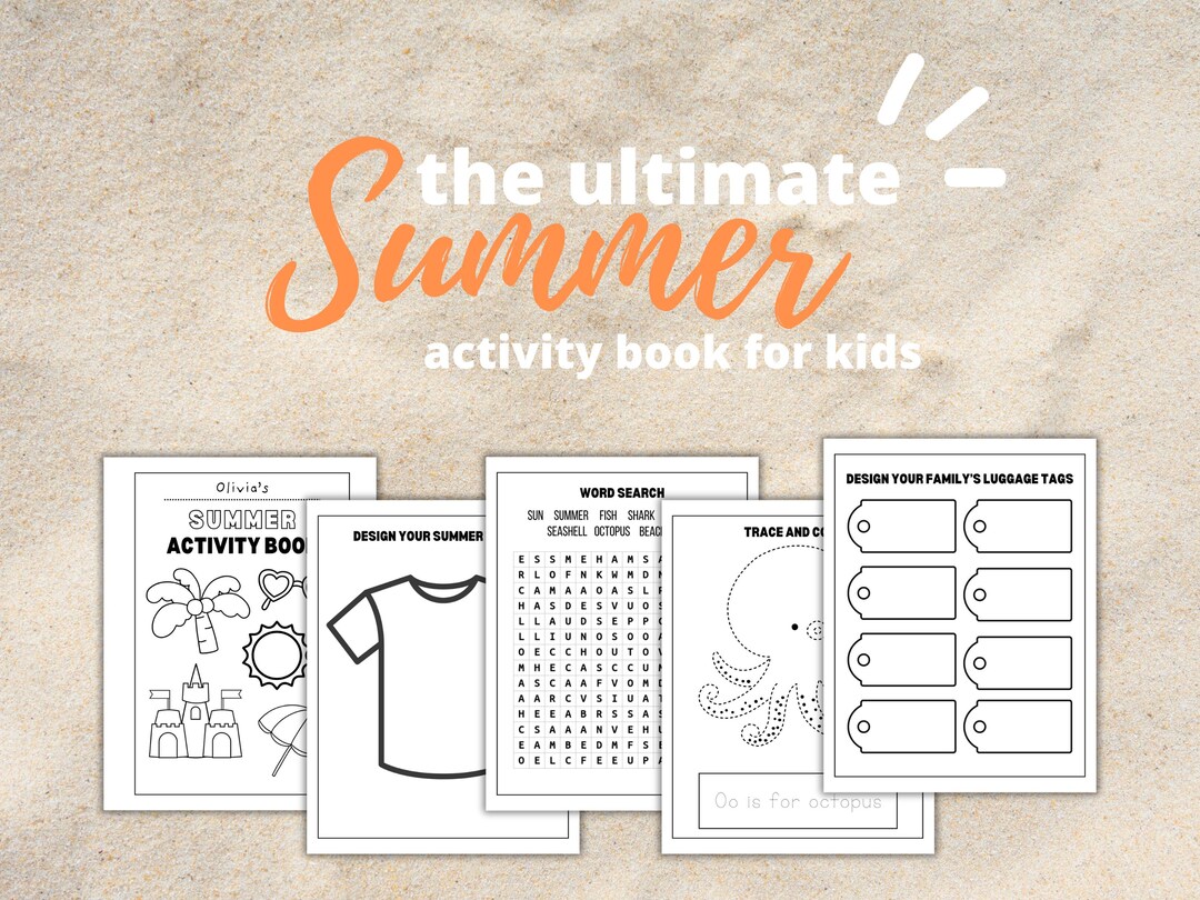 Summer Activity Book for Kids | Printable Learning Games (PDF) - Etsy