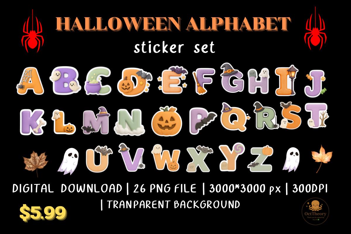 Halloween Alphabet Sticker A-Z| Cute Pastel PNG Letter | Kawaii ...