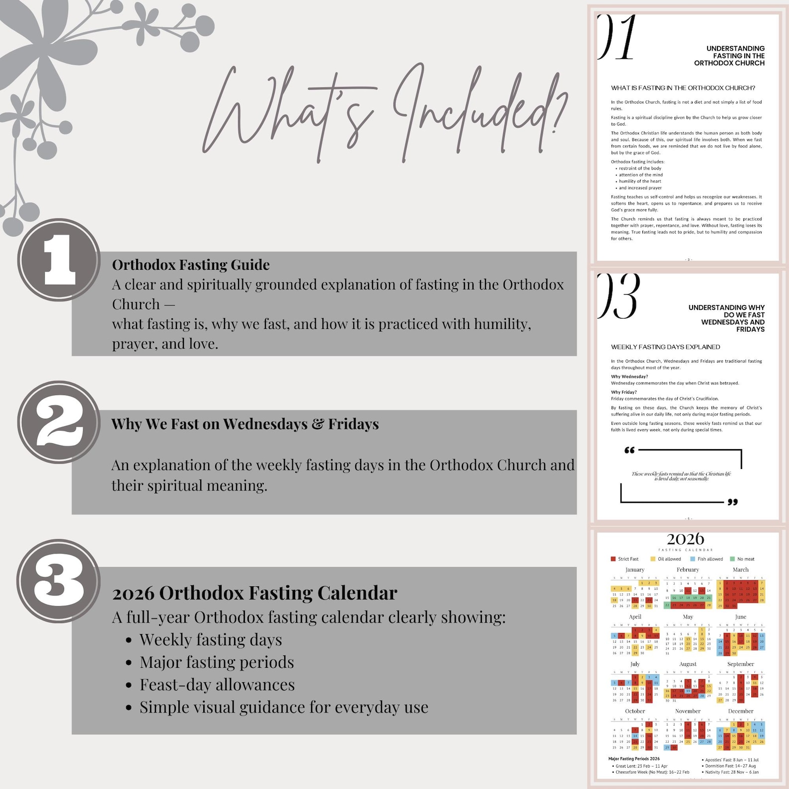 Orthodox Fasting Calendar 2026 Printable | One-page A4 Calendar ...