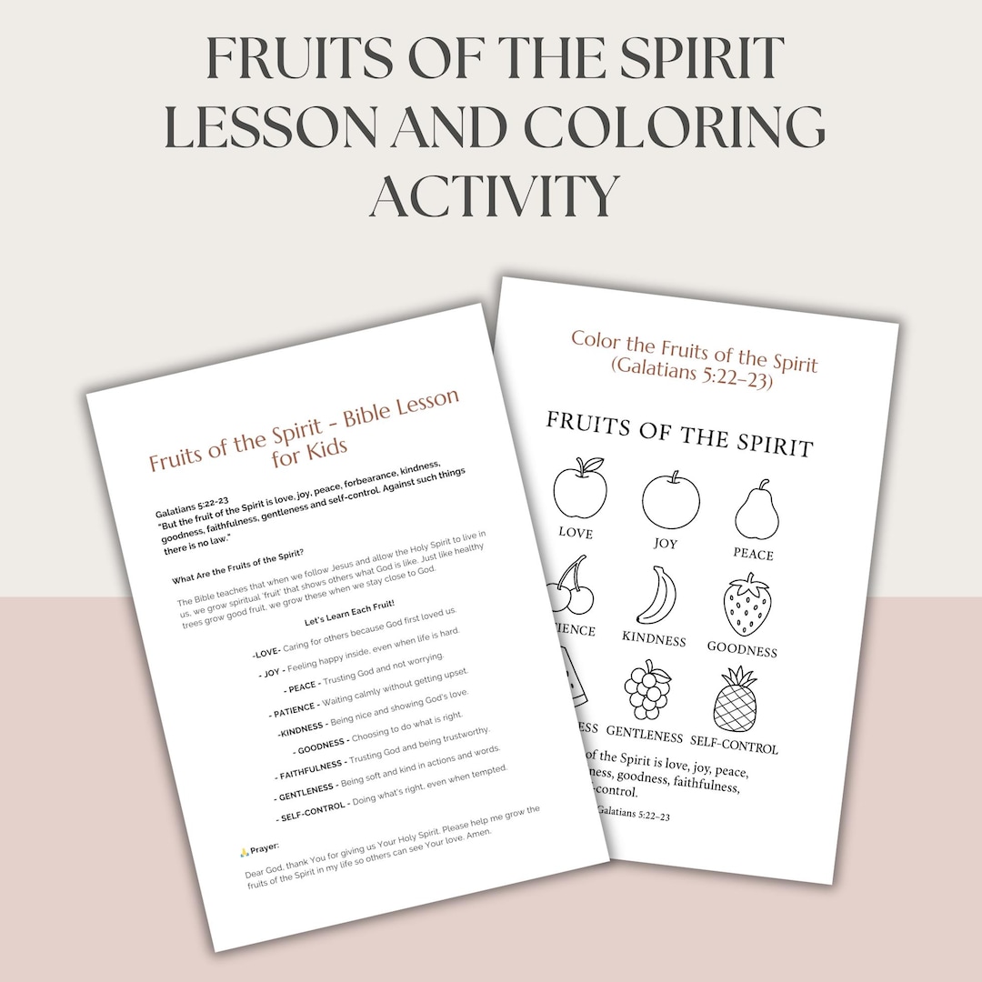Fruits of the Spirit Printable Activity: Christian Coloring Worksheet ...