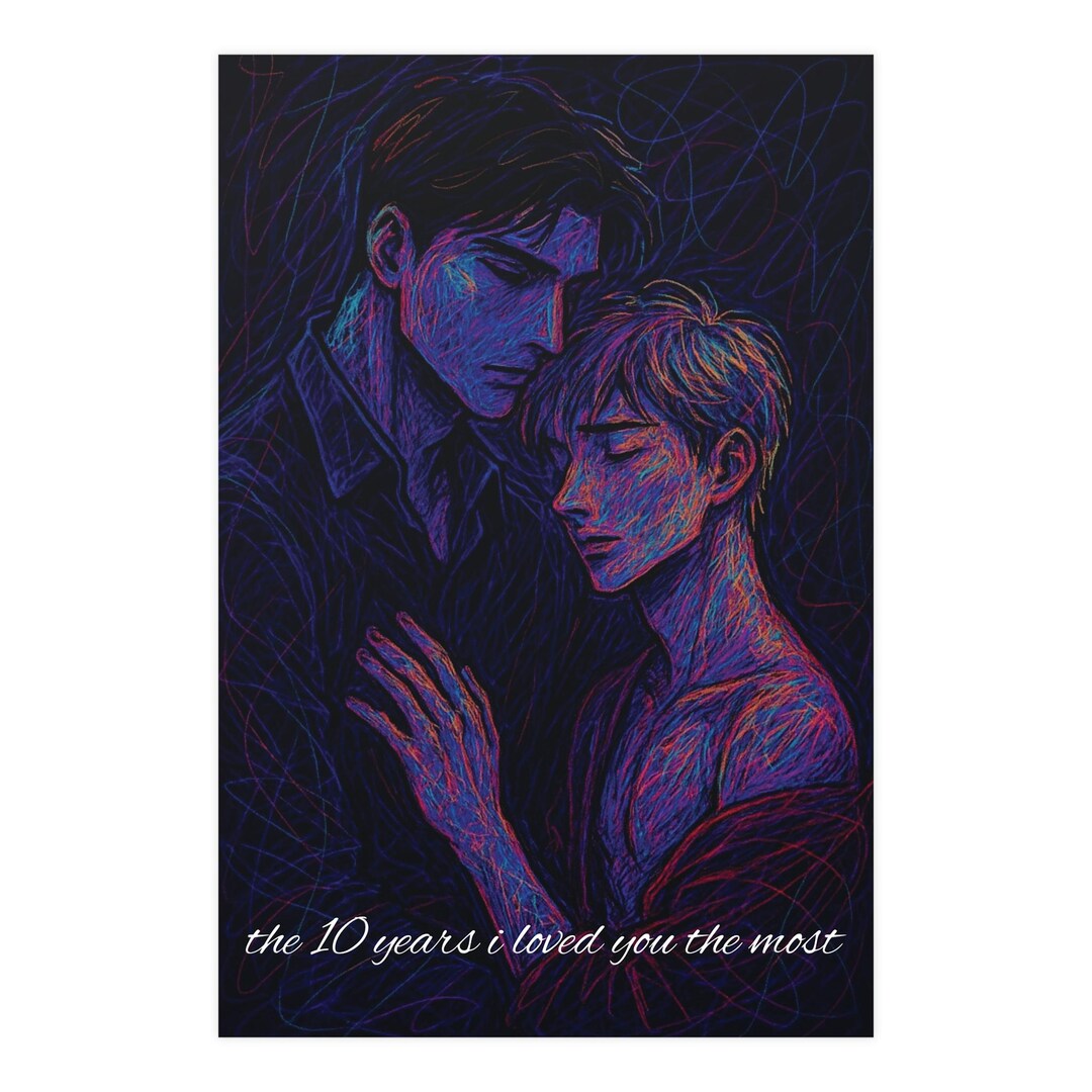 Yaoi BL Vertical Poster, Anime Boy Love Wall Art, Fudanshi Decor ...