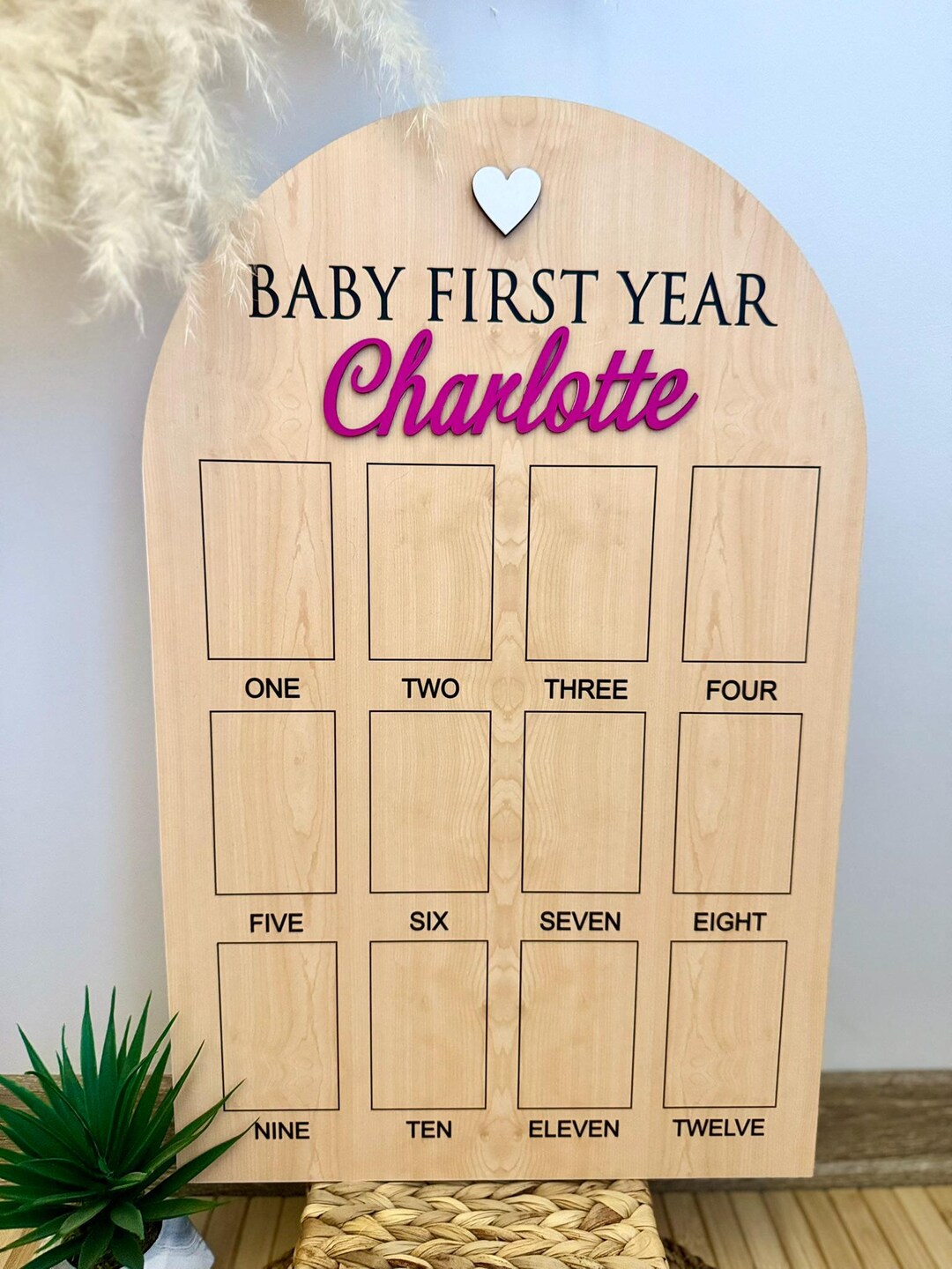 Personalized First Birthday Photo Board: 12 Month Milestone Keepsake - Etsy