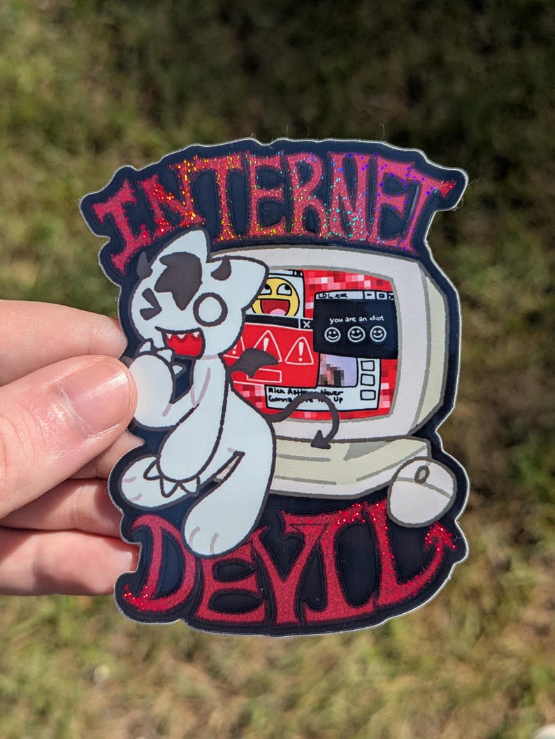 Internet Angel & Devil Glittery Stickers - Etsy