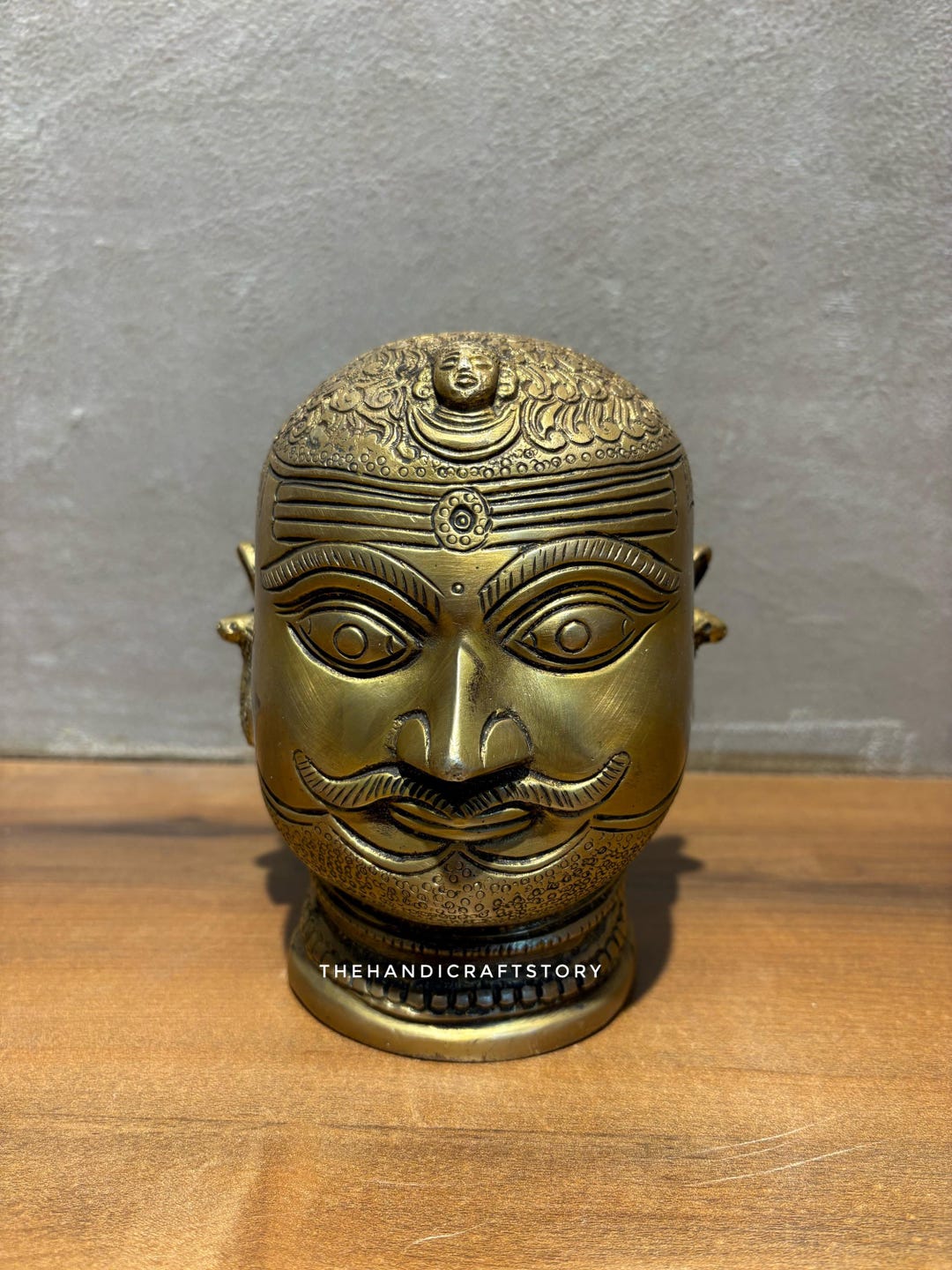 Handcrafted Brass Shiva Head Sculpture Lord Shiva Wall & Table Decor ...