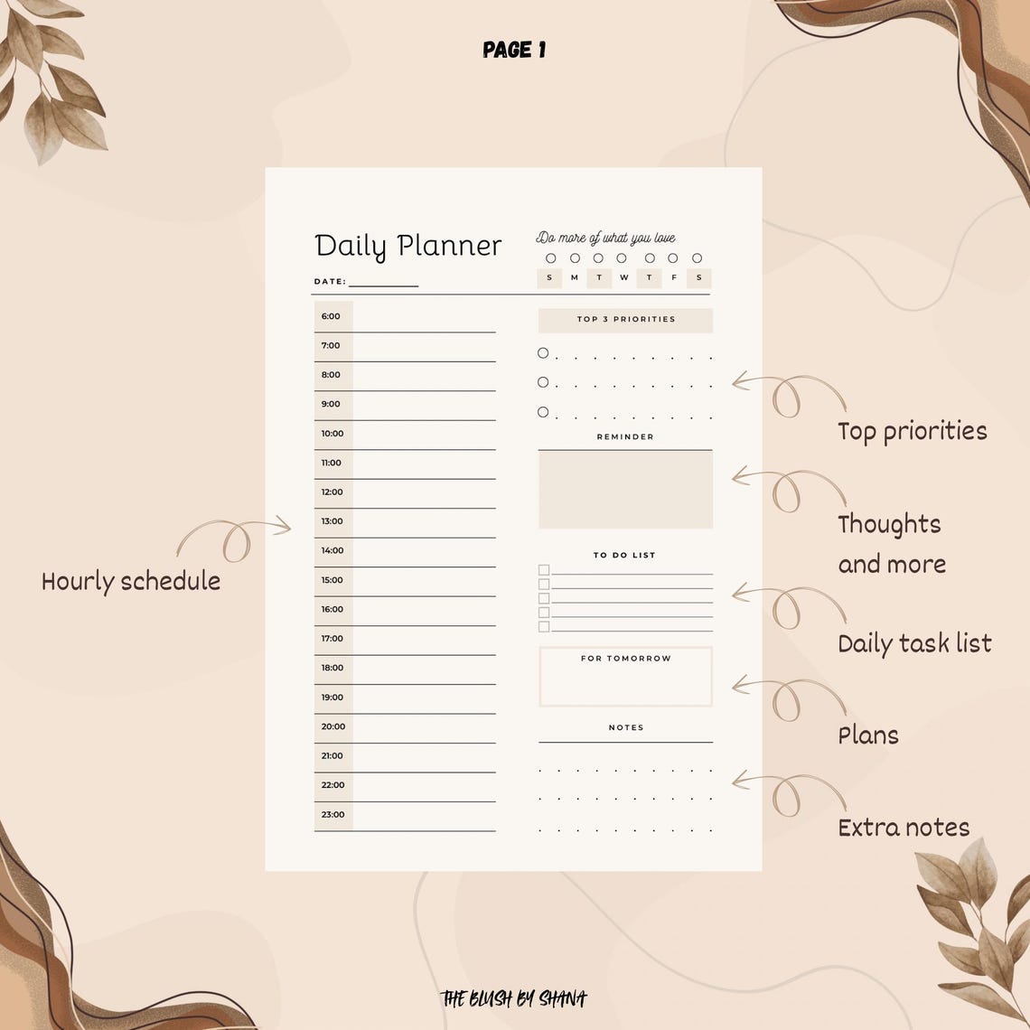 Minimalist Daily Planner Printable | Simple To-do List, Schedule ...