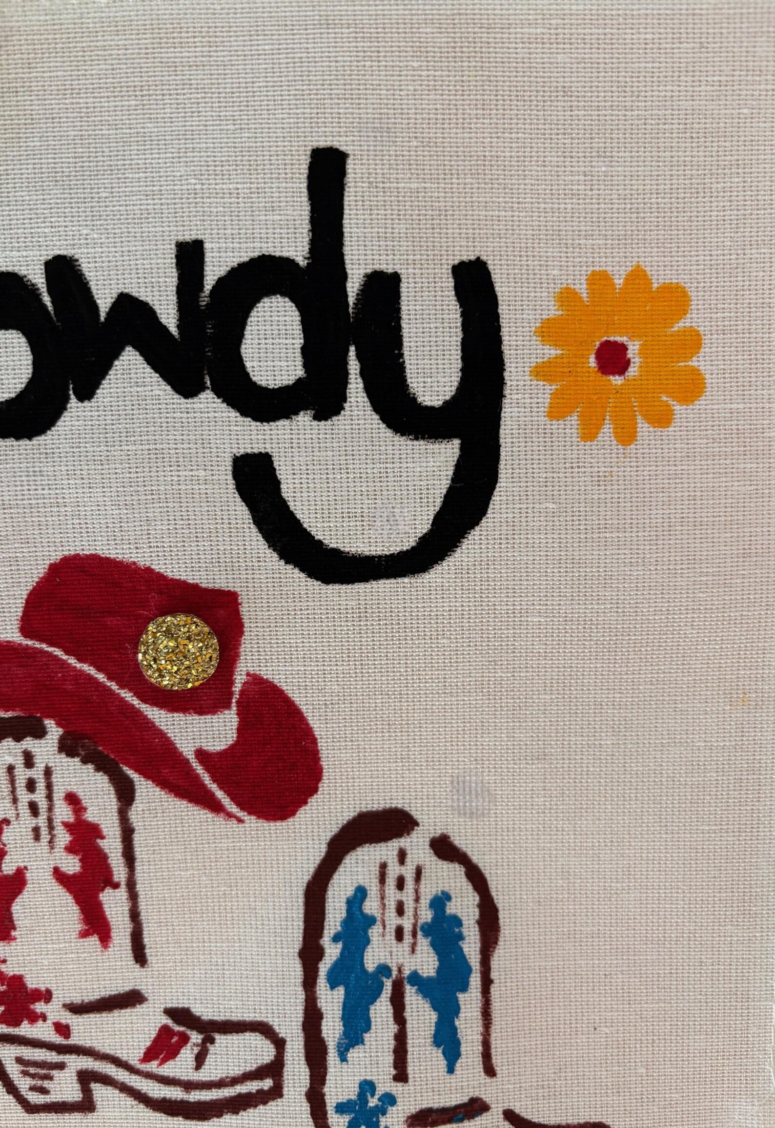 Western Canvas Flag/banner "howdy" Hand Painted - Etsy