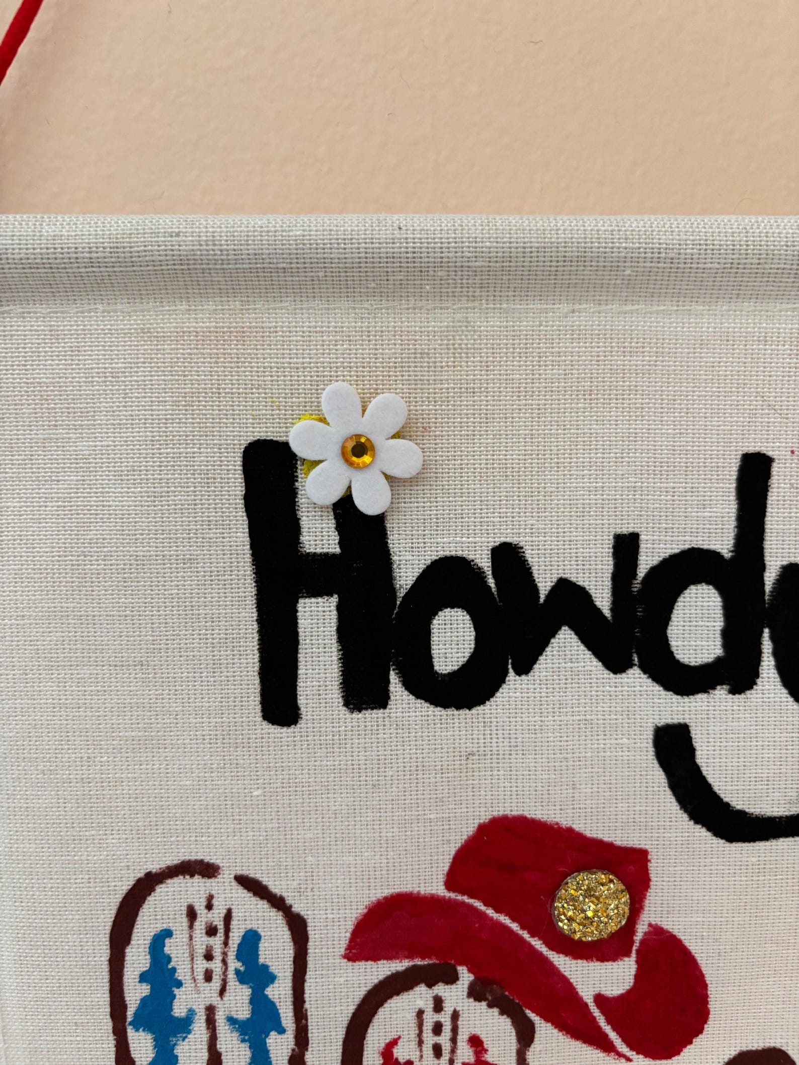 Western Canvas Flag/banner "howdy" Hand Painted - Etsy