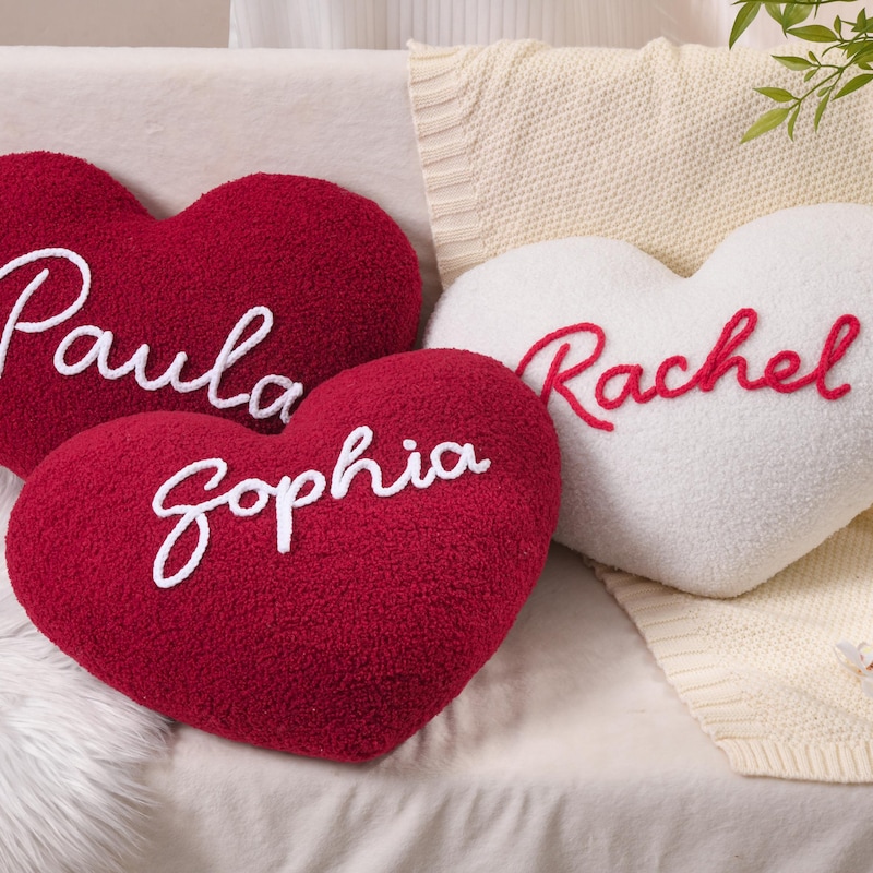 Red Heart Satin Pillow - Etsy