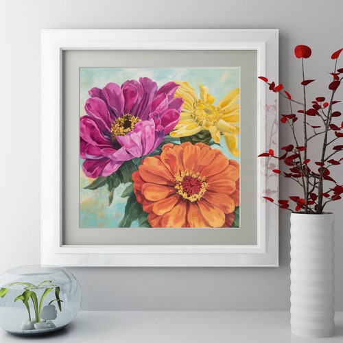 Zinnia Art Print - Etsy