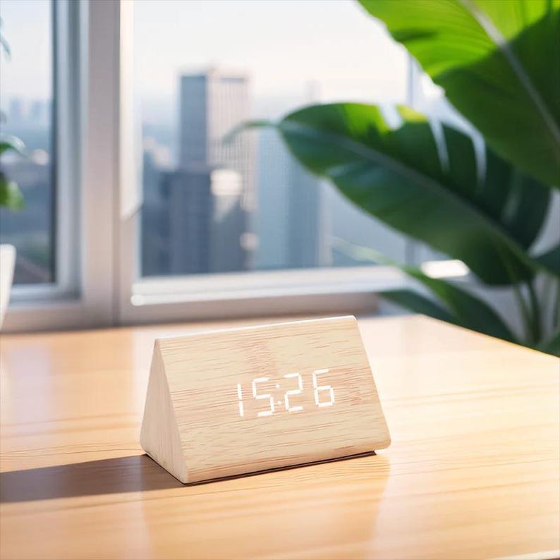Wooden Digital Alarm Clock - Etsy