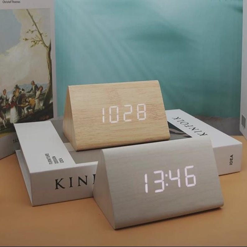 Wooden Digital Alarm Clock - Etsy