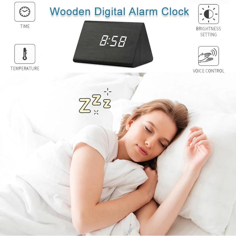 Wooden Digital Alarm Clock - Etsy