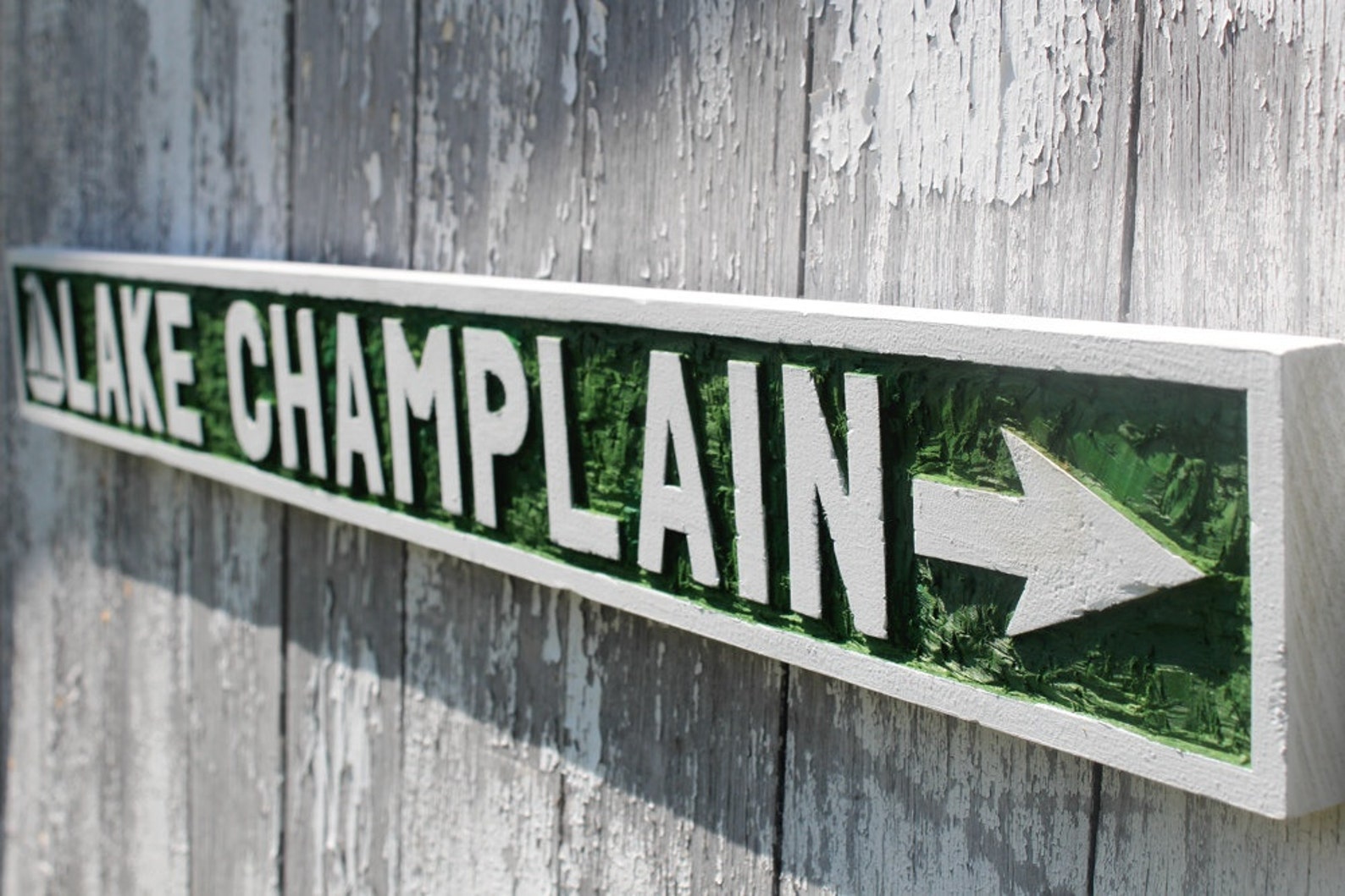 Lake Champlain Wooden Sign Hand Carved Vermont Wall Art Lake - Etsy