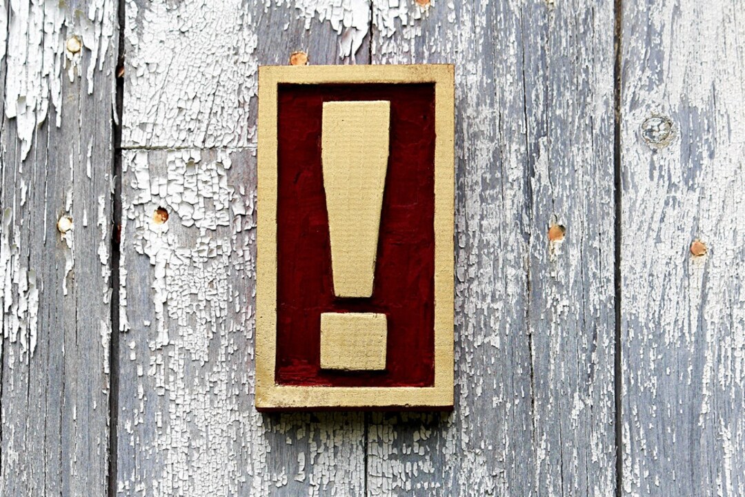 EXCLAMATION POINT Sign Hand Carved Wood Sign Punctuation Home Decor ...