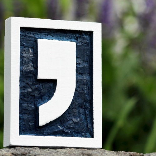 Oxford Comma Wooden Sign Hand Carved Punctuation Wall Art - Etsy