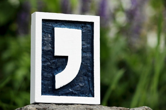 Oxford Comma Wooden Sign Hand Carved Punctuation Wall Art - Etsy