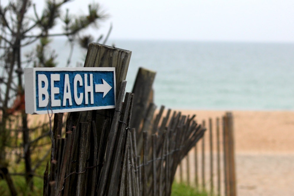 Wooden BEACH Sign Hand Carved Nautical Wall Art Coastal Home Decor ...