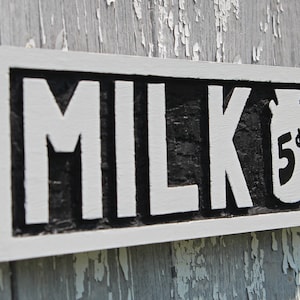 Milk Wooden Sign Hand Carved Old Fashioned Kitchen Decor Wall - Etsy