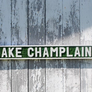 Lake Champlain Wooden Sign Hand Carved Vermont Wall Art Lake - Etsy