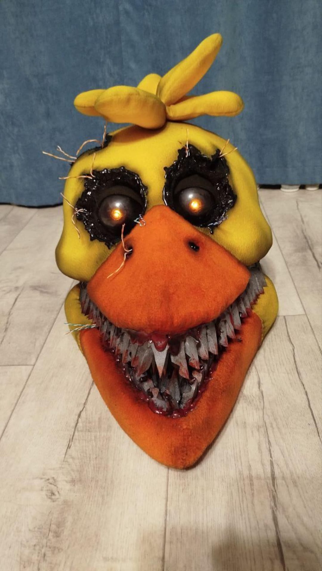 Nightmare Chica Helmet-mask • FNAF Inspired Cosplay • Glowing Eyes ...