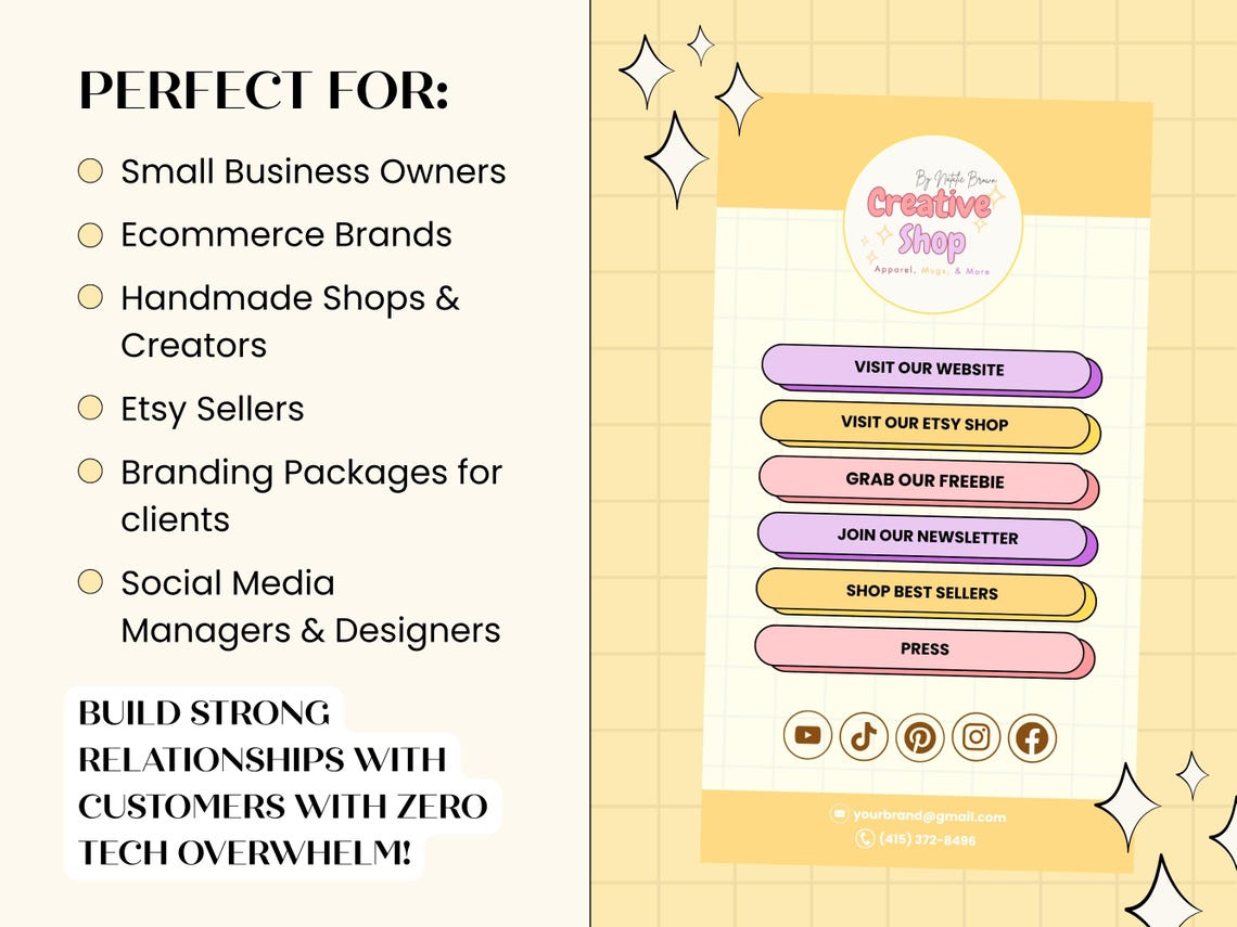 Colorful Link in Bio Canva Template, Playful Instagram Bio Link ...
