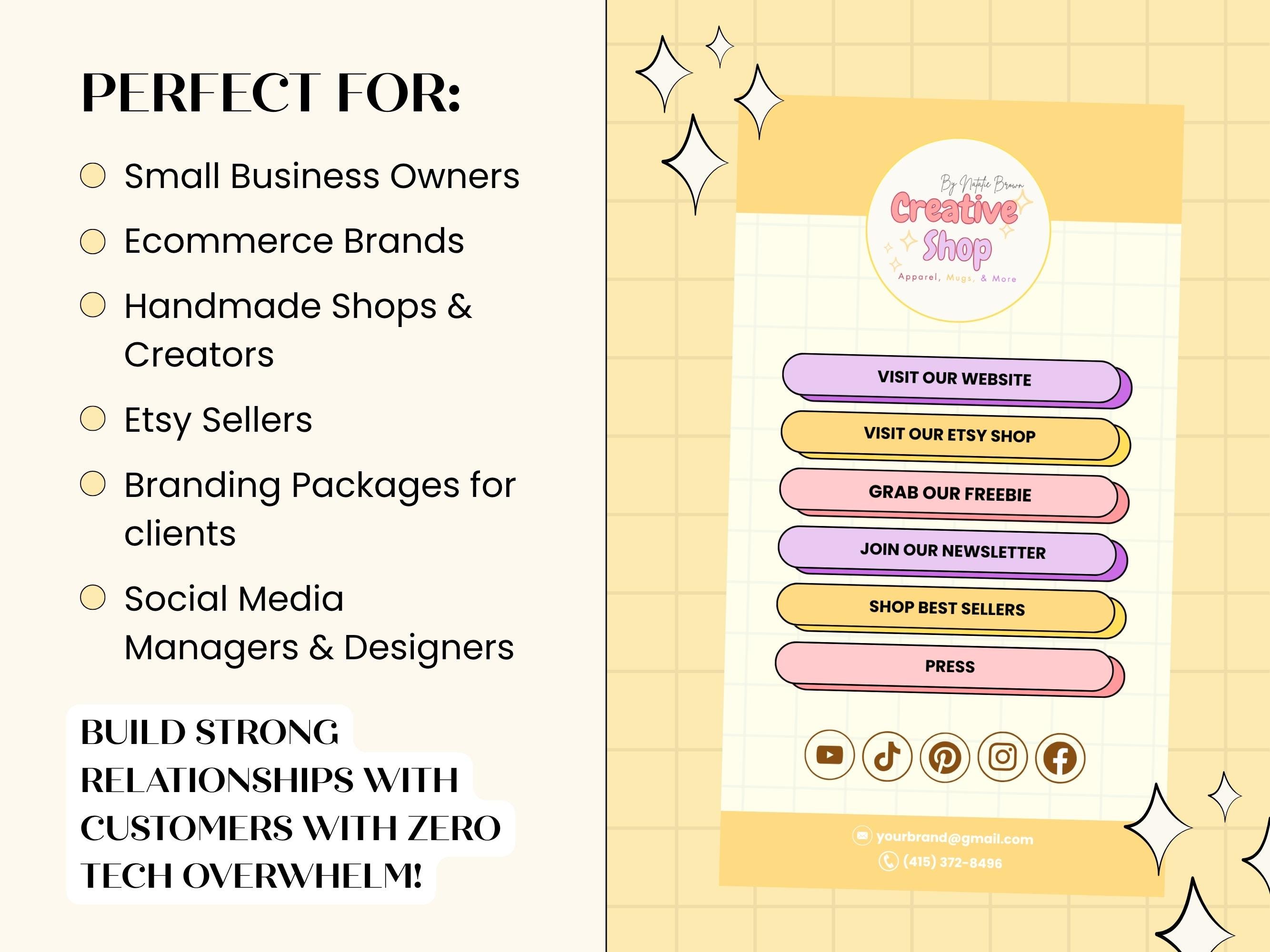 Colorful Link in Bio Canva Template, Playful Instagram Bio Link ...