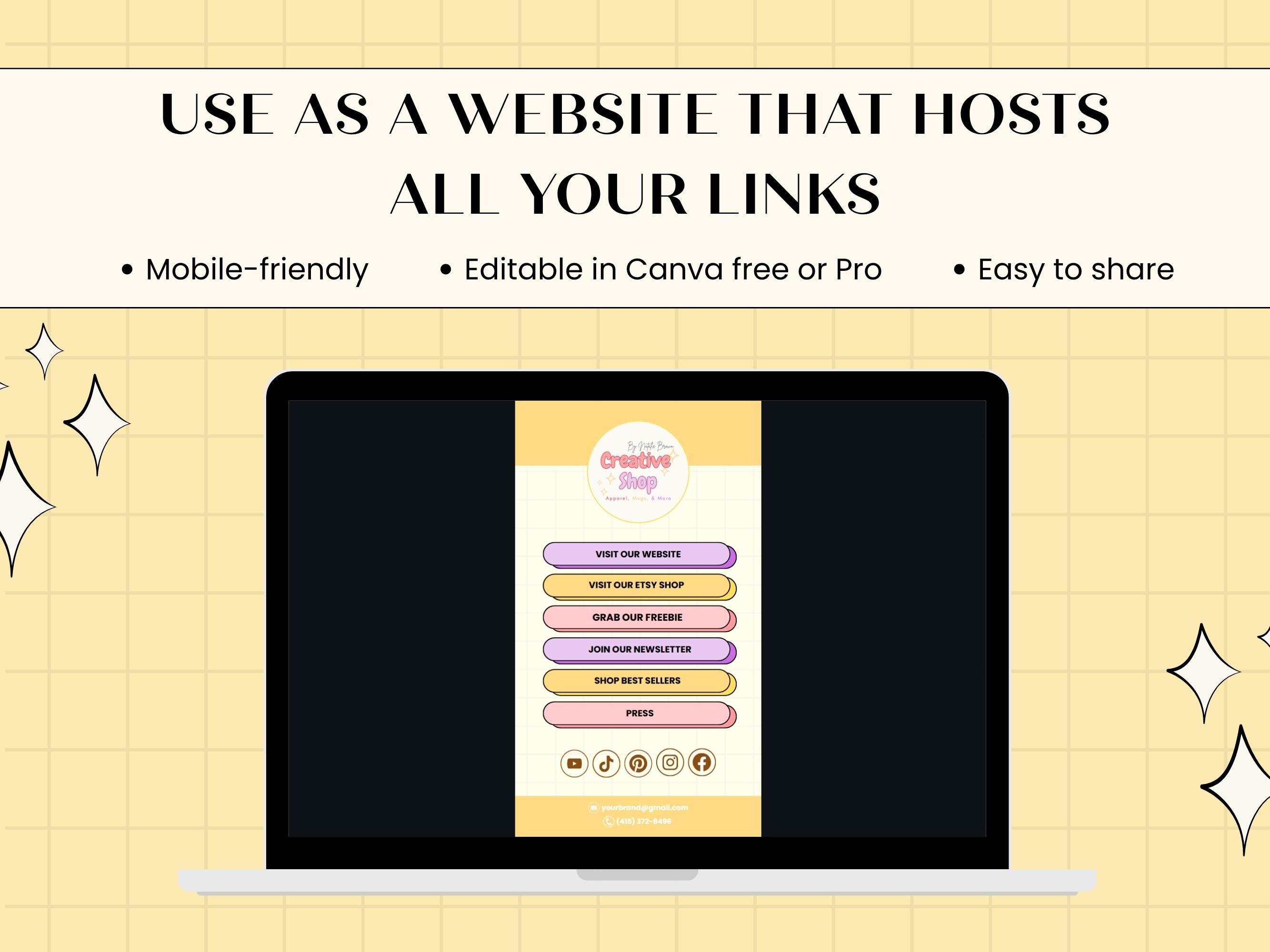 Colorful Link in Bio Canva Template, Playful Instagram Bio Link ...