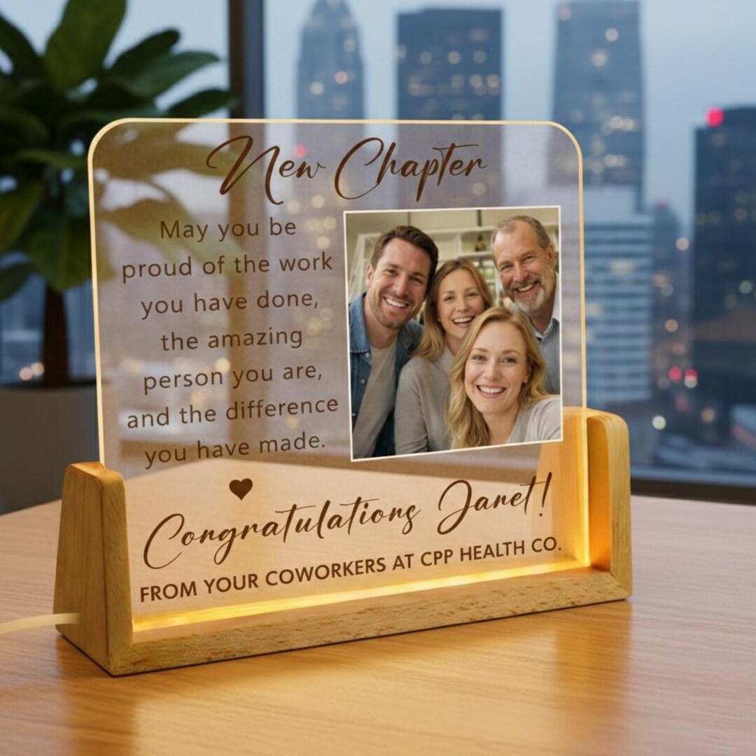 Personalized Retirement Gift, Happy Retirement Night Light, Retirement ...