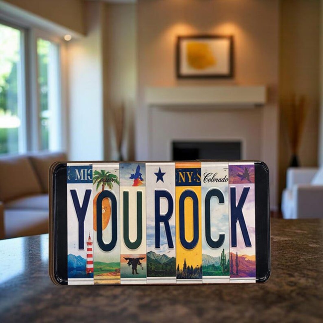 You Rock Wooden Block Sign Rustic License Plate Art Vintage Style ...