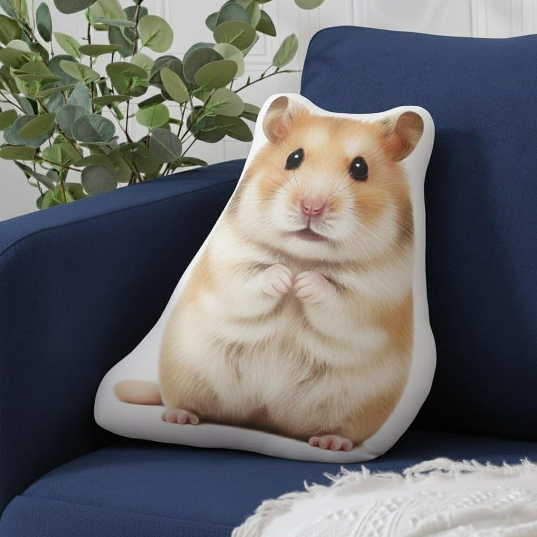 Cute Hamster Shaped Plush Pillow for Kids Nursery Decor, Adorable ...