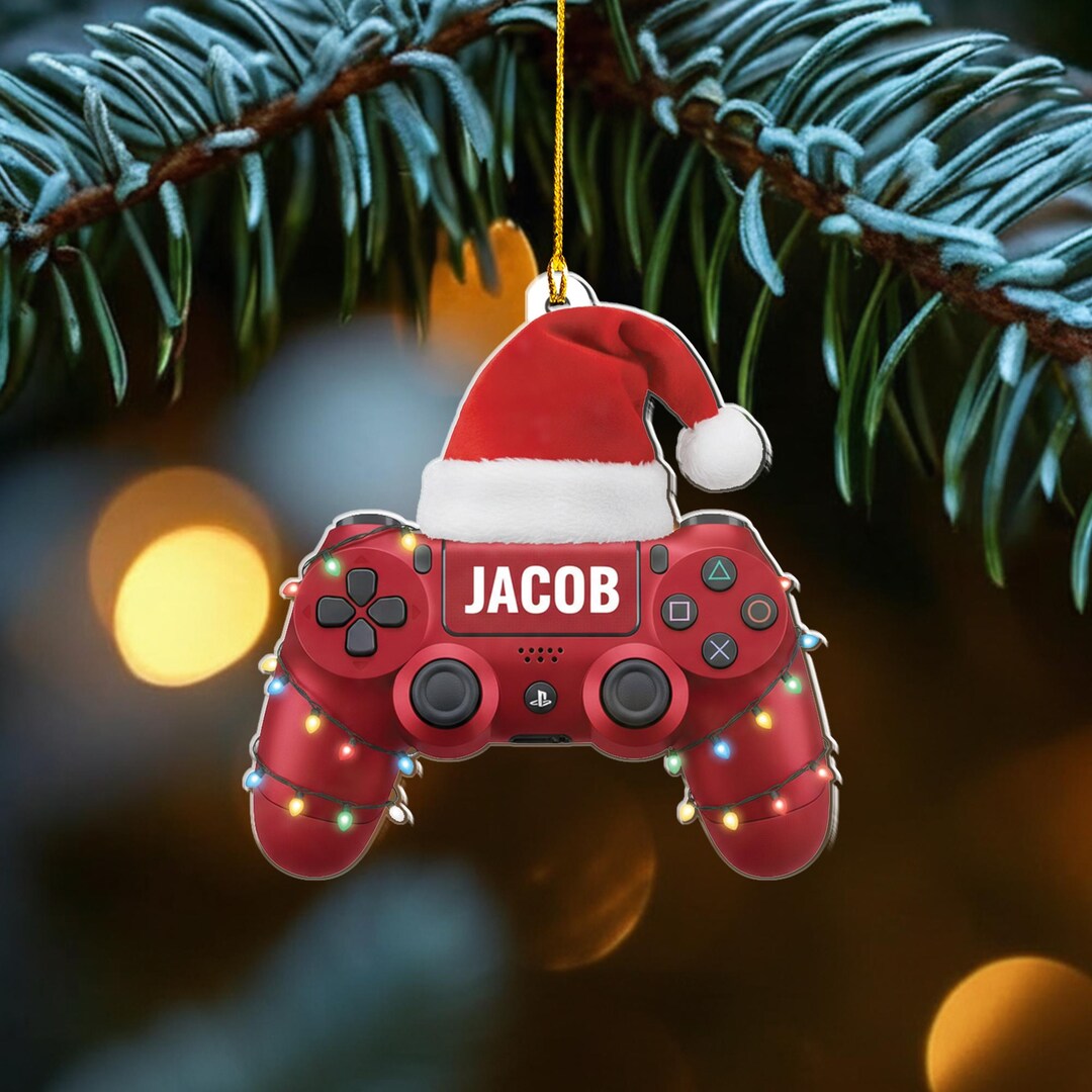 Personalized Video Game Controller Ornament, Custom Gamer Christmas ...
