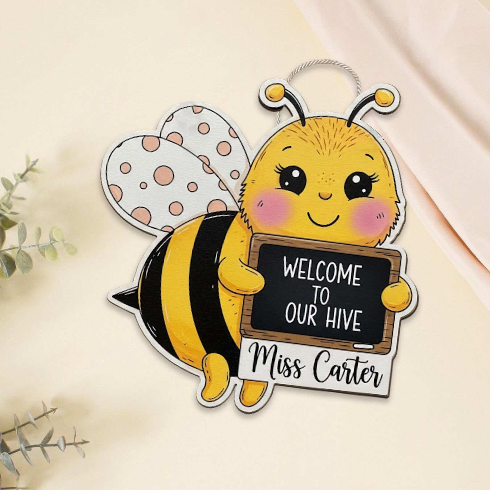 Bee Classroom Door Sign, Welcome to Our Hive Teacher Sign, Personalized ...