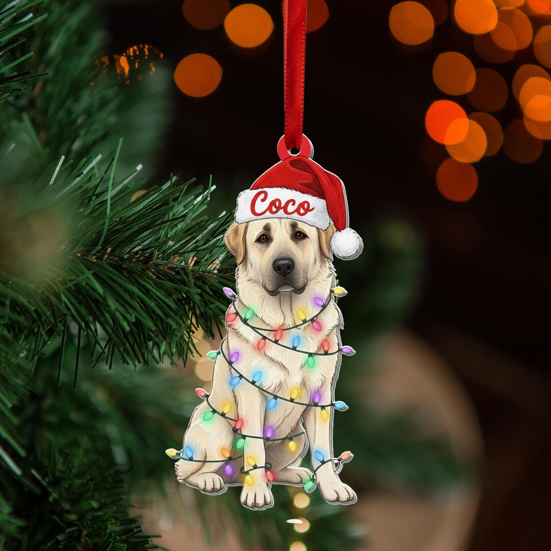 Personalized Yellow Labrador Christmas Ornament, Custom Dog Name Xmas ...