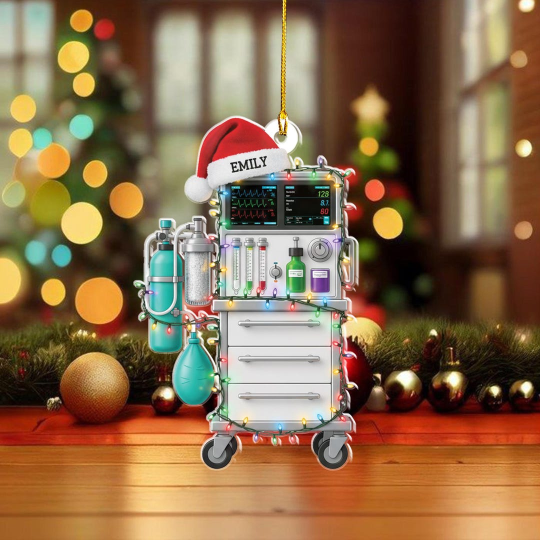 Personalized Anesthesia Machine Christmas Ornament, Custom Name CRNA ...