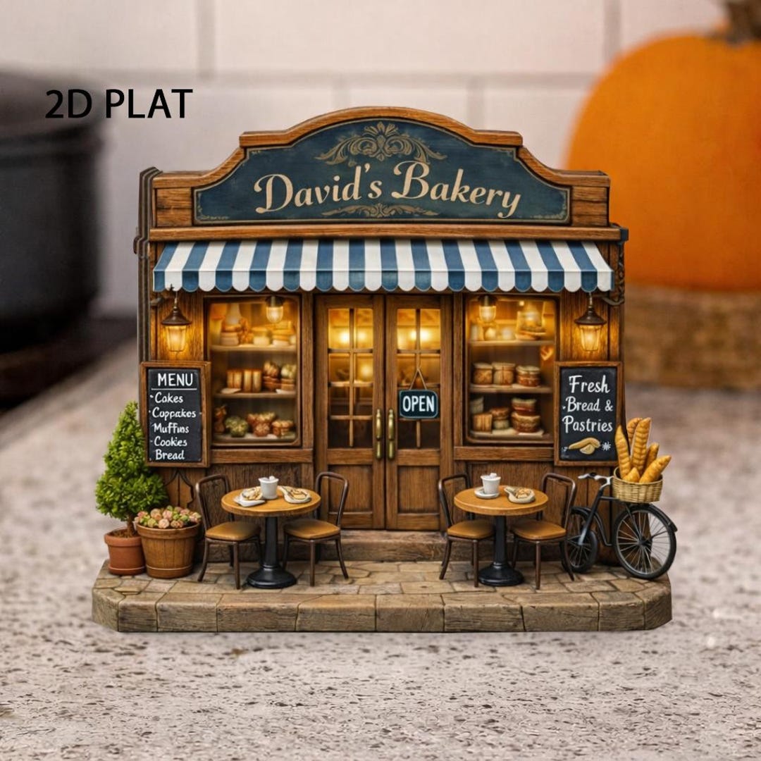Personalized Bakery Wooden Block Custom Name Davids Bakery Sign Bakery ...