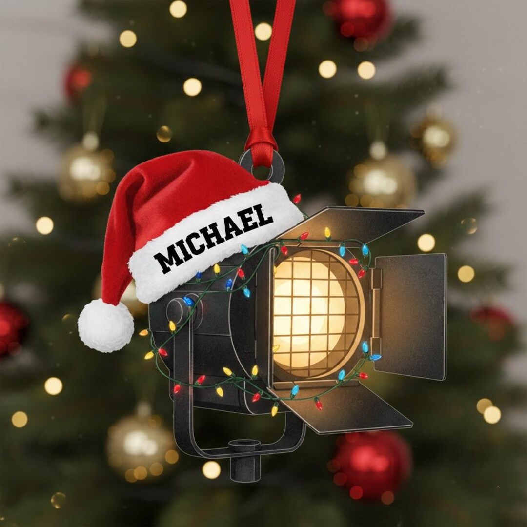 Personalized Spotlight Ornament, Film Crew Gift, Stage Light Decor ...